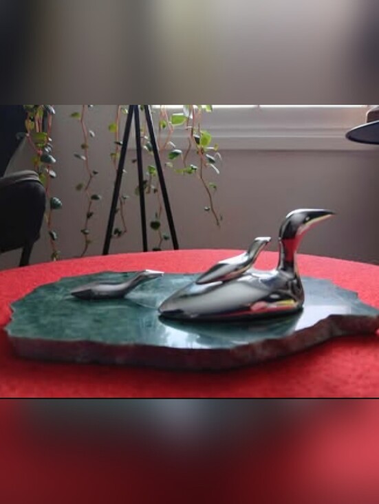 Hoselton | Art | Hoselton Polished Aluminum Loon Sculpture Set ...